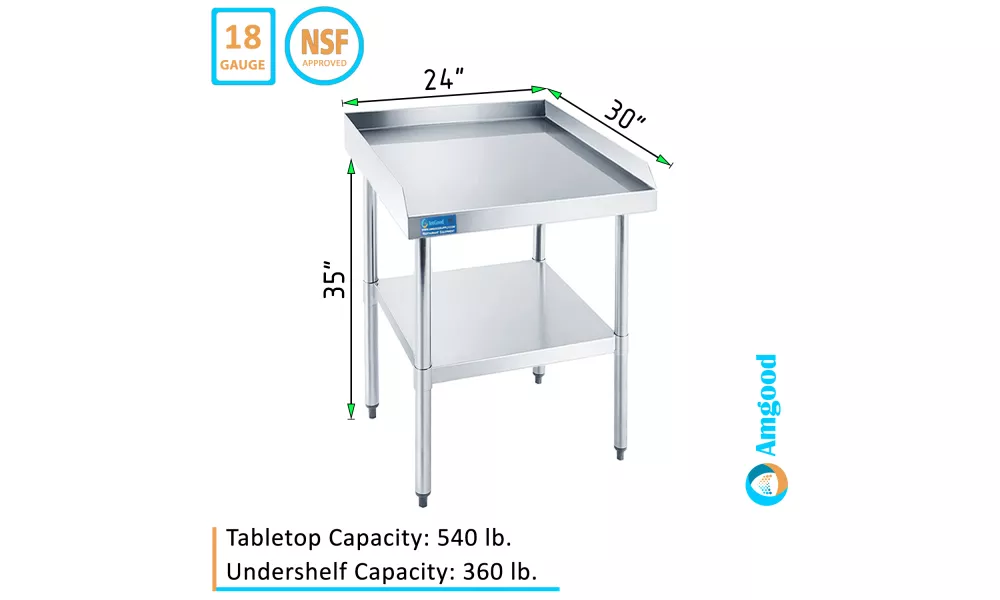 30" X 24" Work Table with Backsplash and Sidesplashes