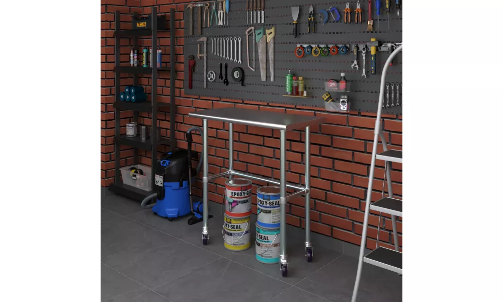 18" X 36" Stainless Steel Work Table With Open Base & Casters