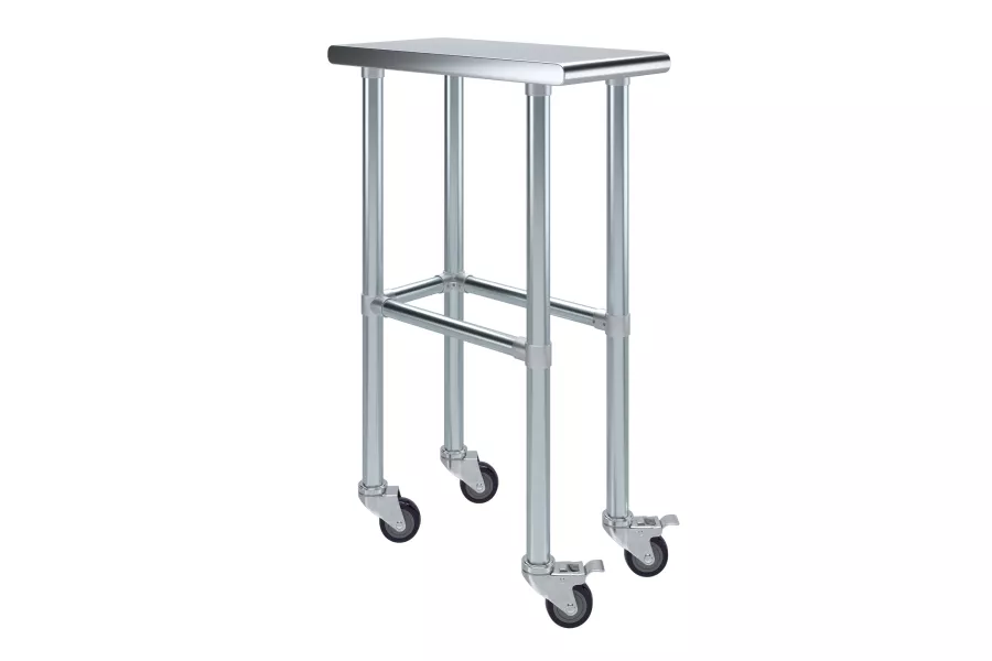 24" X 12" Stainless Steel Work Table With Open Base & Casters